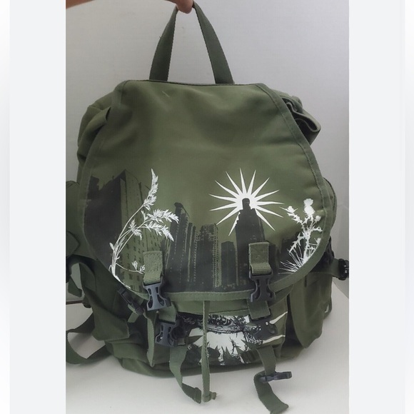 Bags | Army Green Canvas Military Style Backpack Great Condition No ...